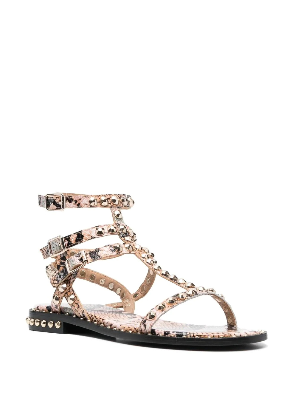 Play Studded Python-Print Leather Sandals - SS23M130342011 | Ash ...