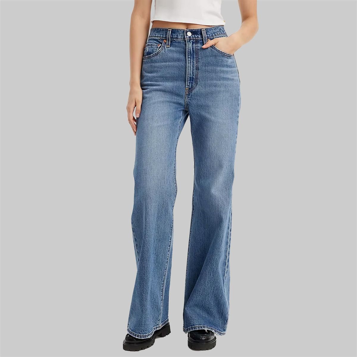 Levi's RIBCAGE BELLS DARK INDIGO - WORN IN A75030009 | Levi's ...